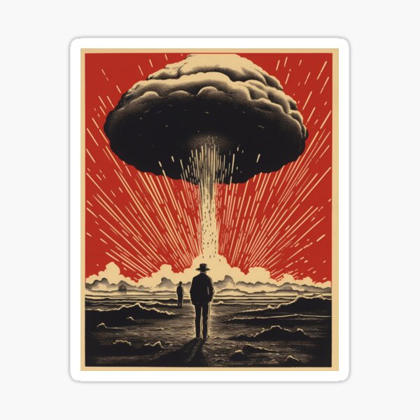"Atomic Elegance - Vintage Atom Explosion" Sticker for Sale by Adam ...