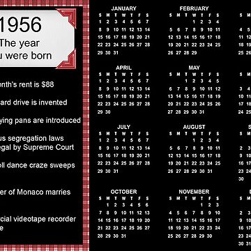 "Happy Birthday Born in 1956 Trivia Calendar" Greeting Card for Sale by ...