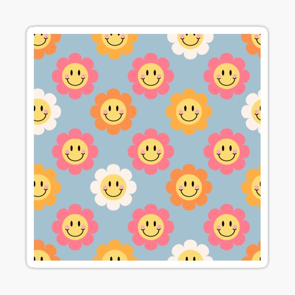"Smiling Daisies Pastel Danish Aesthetic" Sticker for Sale by ...