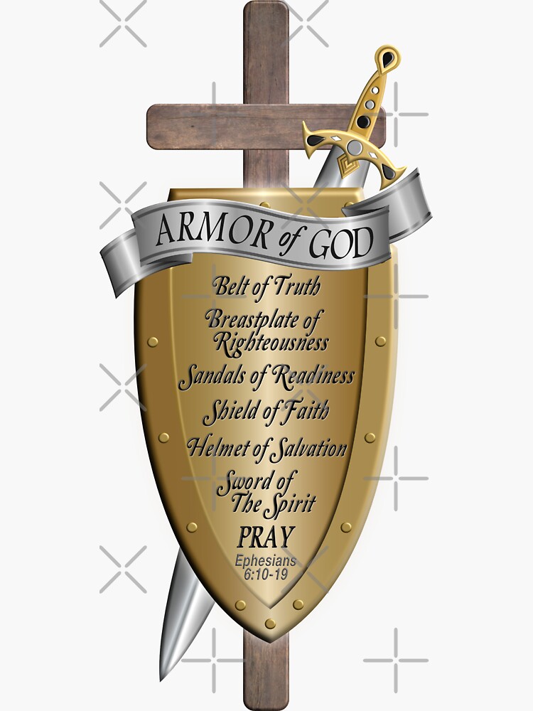 "Armor of God - Rugged Cross" Sticker for Sale by NoBonesLife | Redbubble
