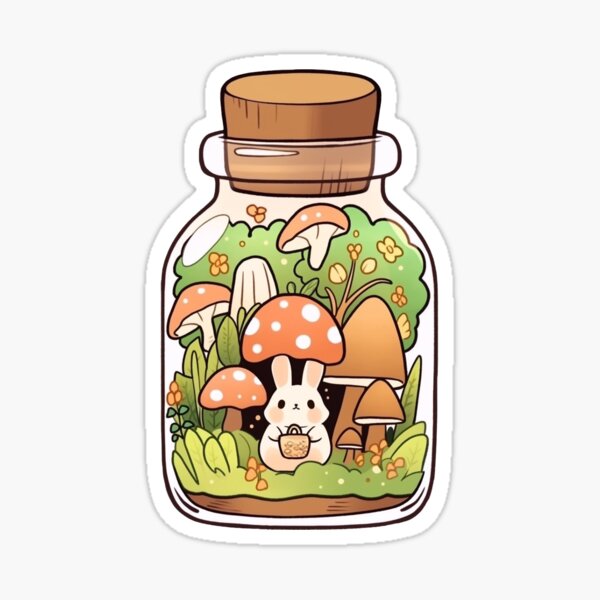 "Bunny in a Jar" Sticker for Sale by Lunarcat42 | Redbubble