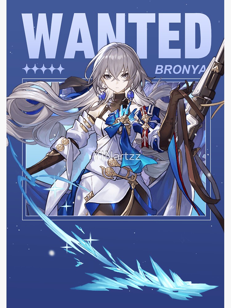 "Bronya Wanted Poster Honkai Star Rail" Sticker by YINartzz | Redbubble