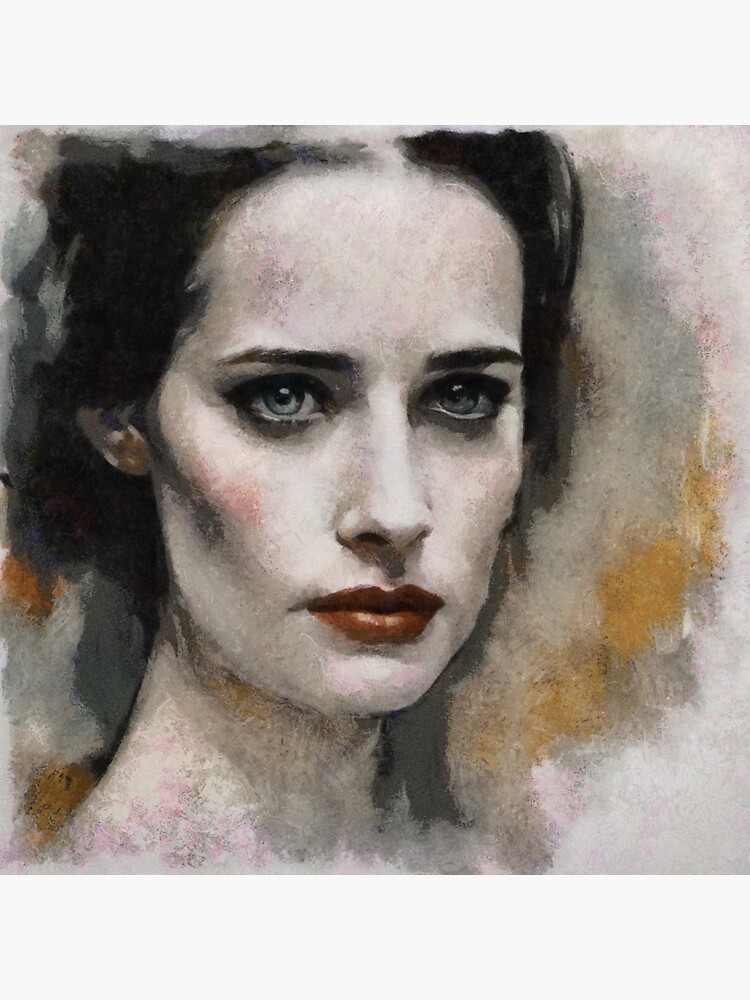 "digital portrait of Eva Green" Sticker for Sale by bogfl | Redbubble