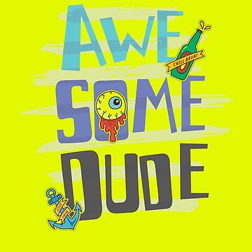 "Awesome Dude - Cool Design - Doodle Style" Sticker for Sale by ...
