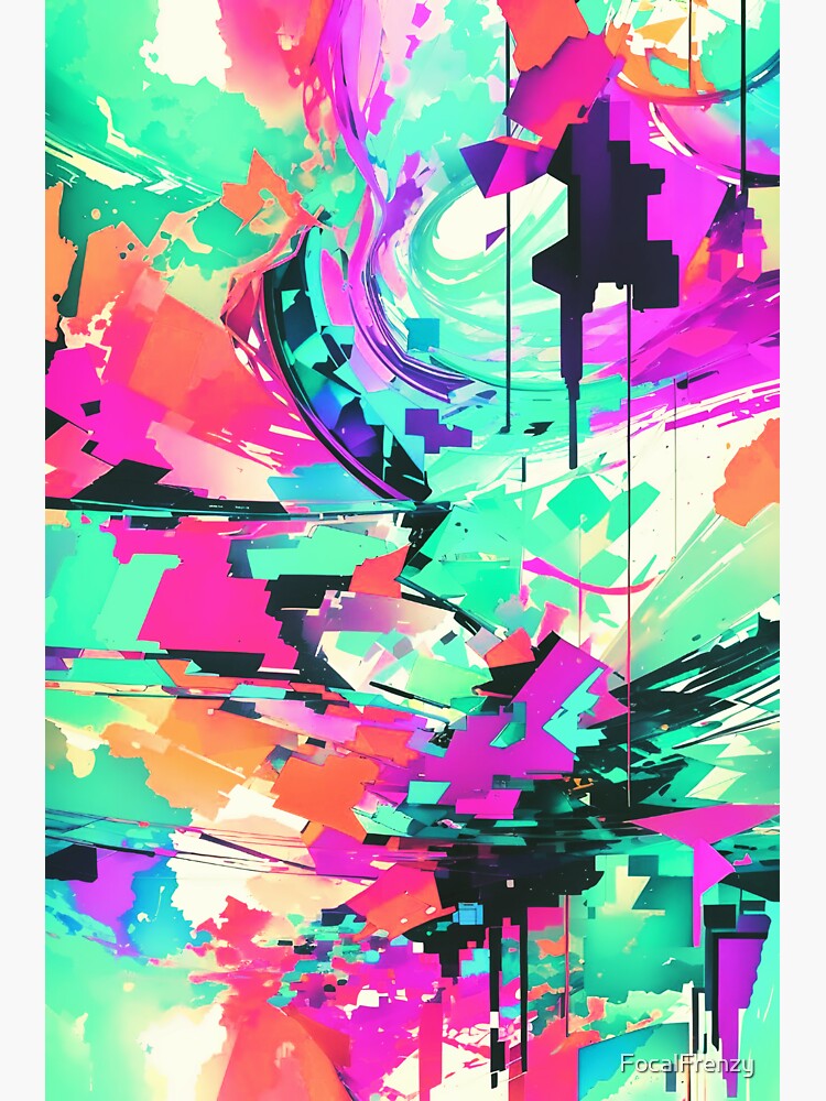 "80s Color Glitch Art" Sticker for Sale by Kyle Aungst | Redbubble