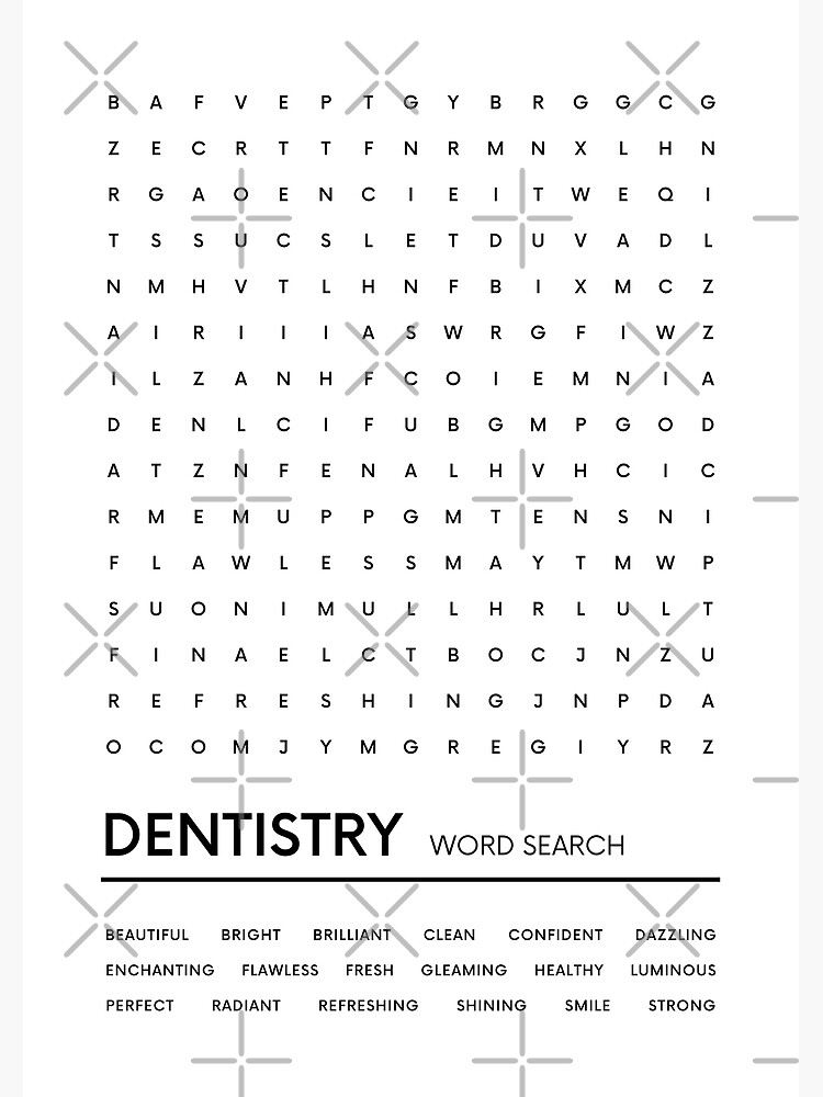 "Dentist Word Search Puzzle | Dentistry Orthodontist" Poster for Sale ...