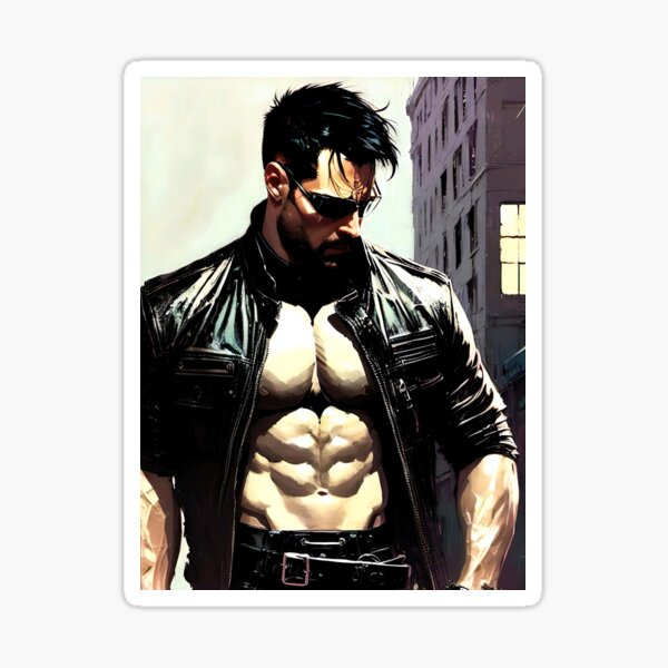 "muscle man" Sticker by Seduction-art | Redbubble