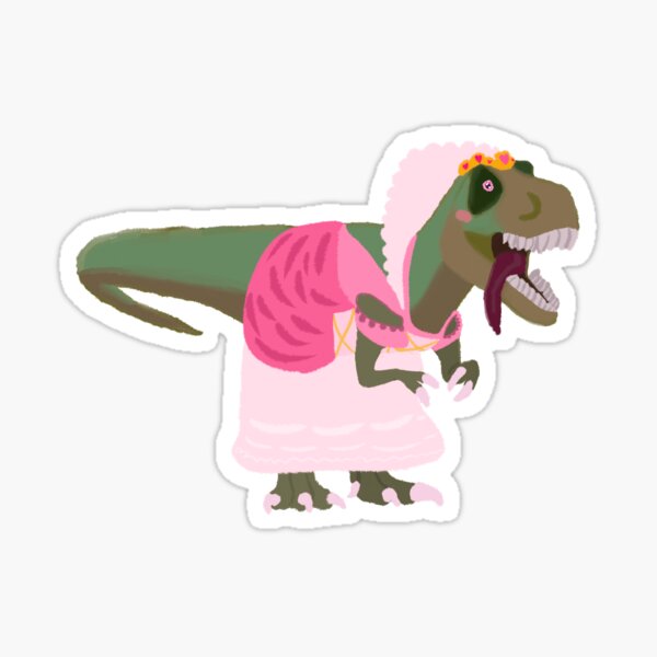 "Princess Scientifically Inaccurate T-Rex" Sticker for Sale by ...