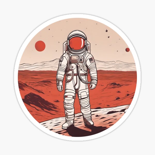 "Astronaut on Mars" Sticker for Sale by AbsoluteA | Redbubble