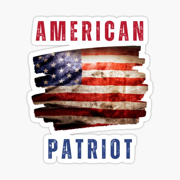 "American Patriot Flag American Patriotic Red White and Blue" Sticker ...