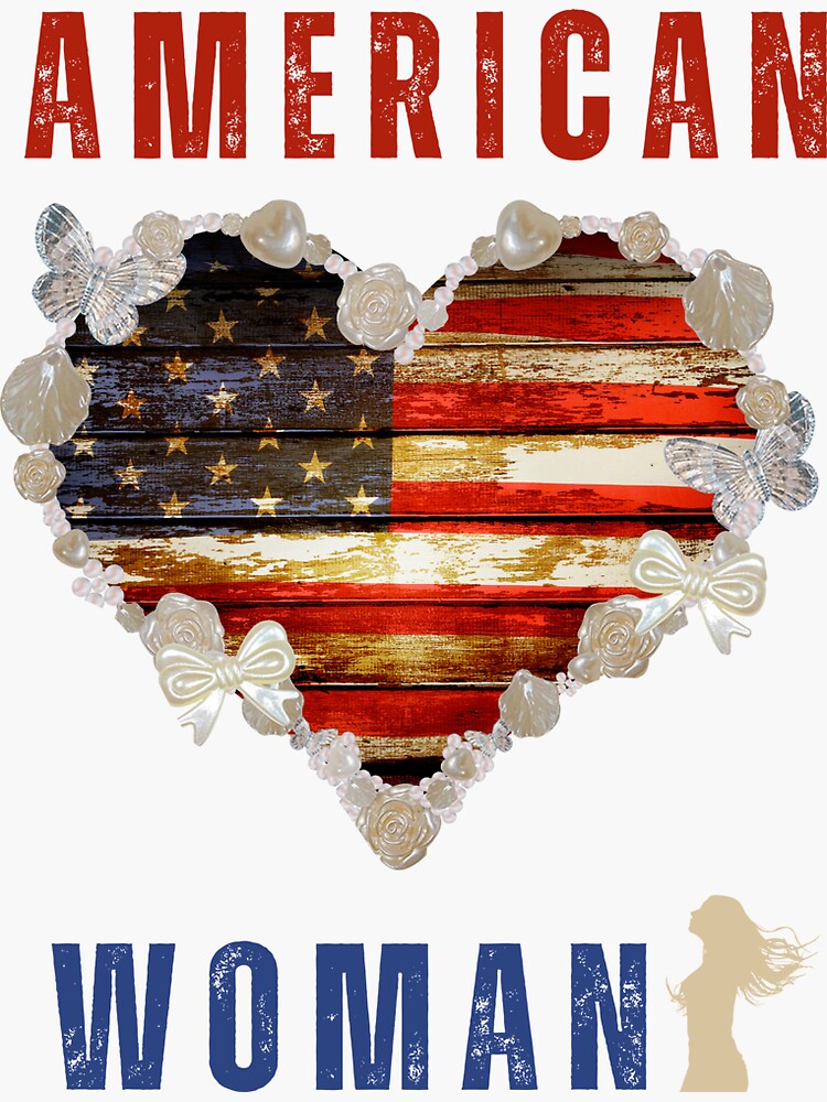 "American Woman Patriot Flag Heart American Patriotic Red White and ...