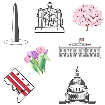 "Washington, DC Sticker Pack" Sticker for Sale by allisonedge | Redbubble
