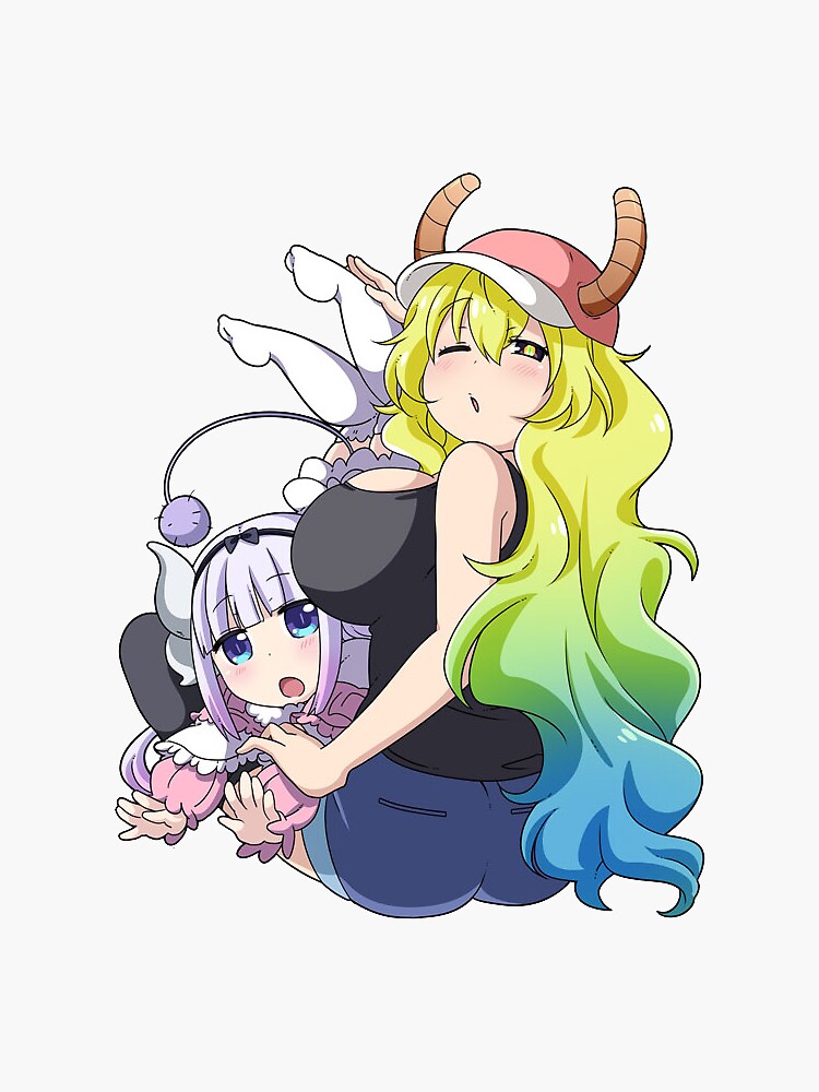 "Lucoa and Kanna - Miss Kobayashi's Dragon Maid" Sticker for Sale by ...