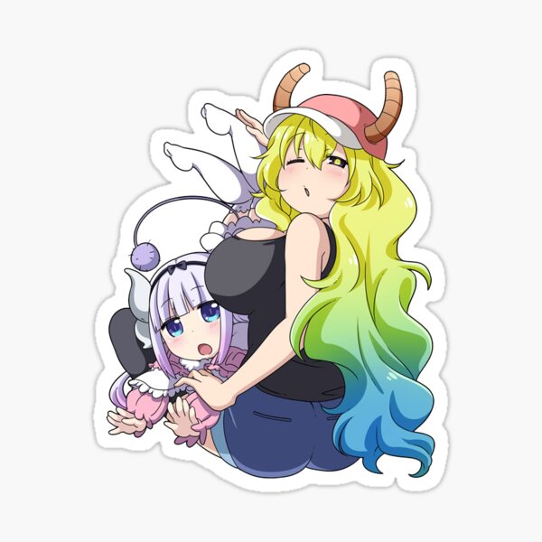 "Lucoa and Kanna - Miss Kobayashi's Dragon Maid" Sticker for Sale by ...