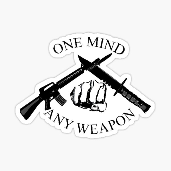 "ONE MIND ANY WEAPON" Sticker for Sale by coffeecountyjim | Redbubble