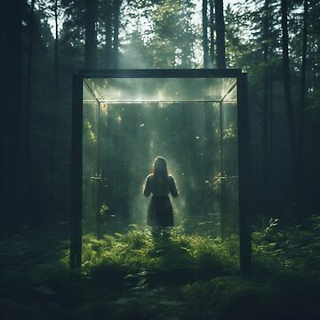 "Woman Inside Glass Box Wall Art" Sticker for Sale by Finalcutimaging ...