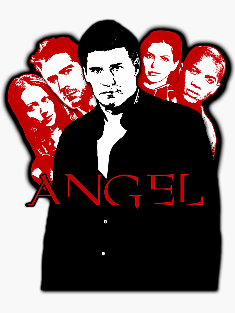 "Angel Investigations: Black & Red" Sticker for Sale by RohanEerie83 ...