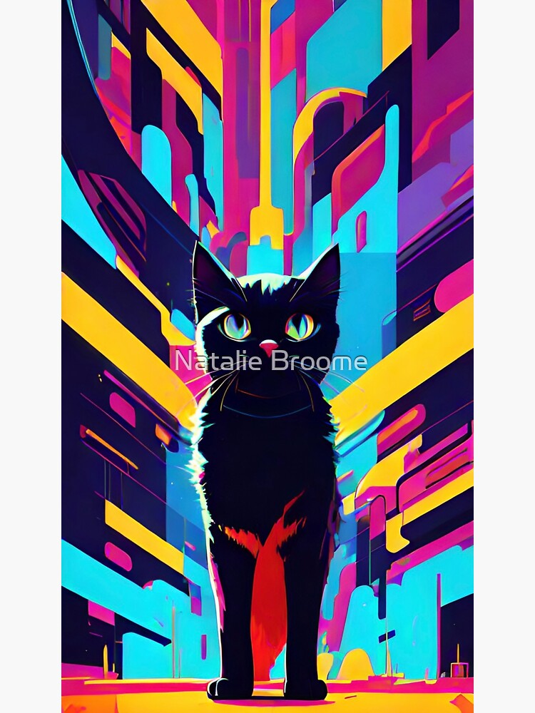 "Abstract Cat VI" Sticker for Sale by Natalie Broome | Redbubble
