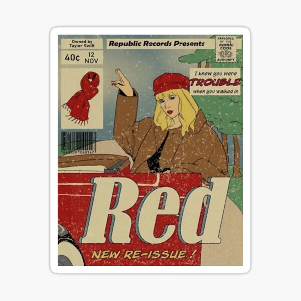 "Taylor Swift - Vintage RED Album " Sticker for Sale by ChristophOrtega ...