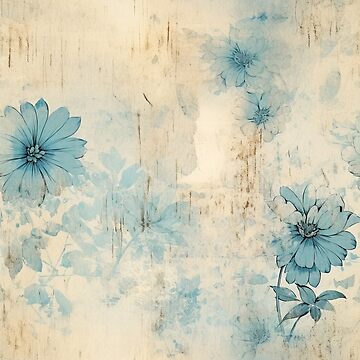 "Antique Vintage Blue Daisy Pattern" Sticker for Sale by pocketart2023 ...