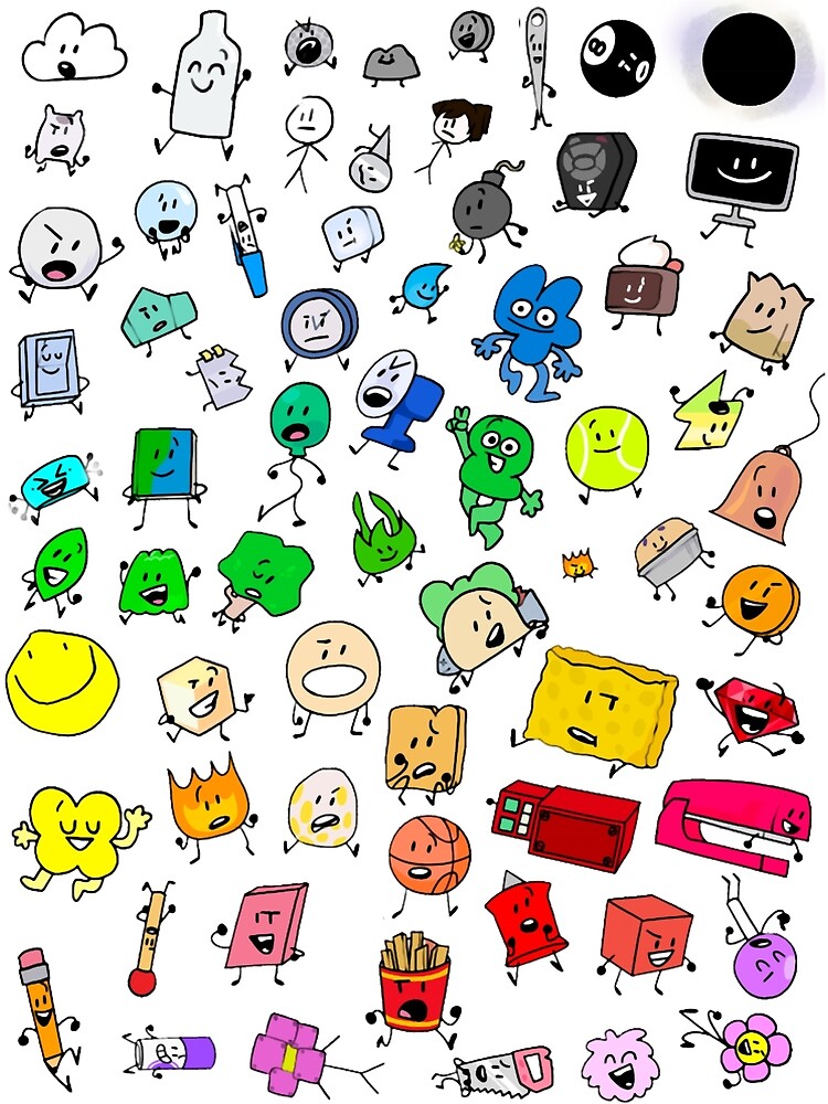 "BFDI All Characters (Transparent) " Photographic Print for Sale by ...