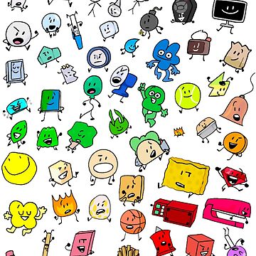"BFDI All Characters (Transparent) " Art Board Print for Sale by ...