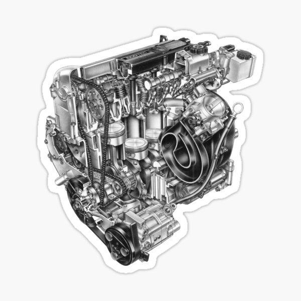 "GM Ecotec 4 Turbo engin ncutaway drawing" Sticker for Sale by reval ...