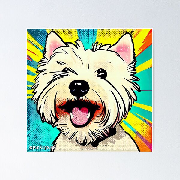 "Happy Westie Pop Art" Poster for Sale by FunnehGacha | Redbubble