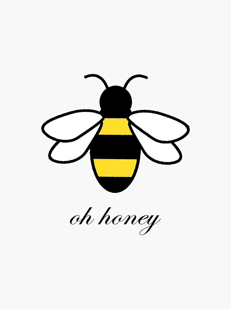 "Oh Honey Bee Cartoon" Sticker by sim-kore | Redbubble
