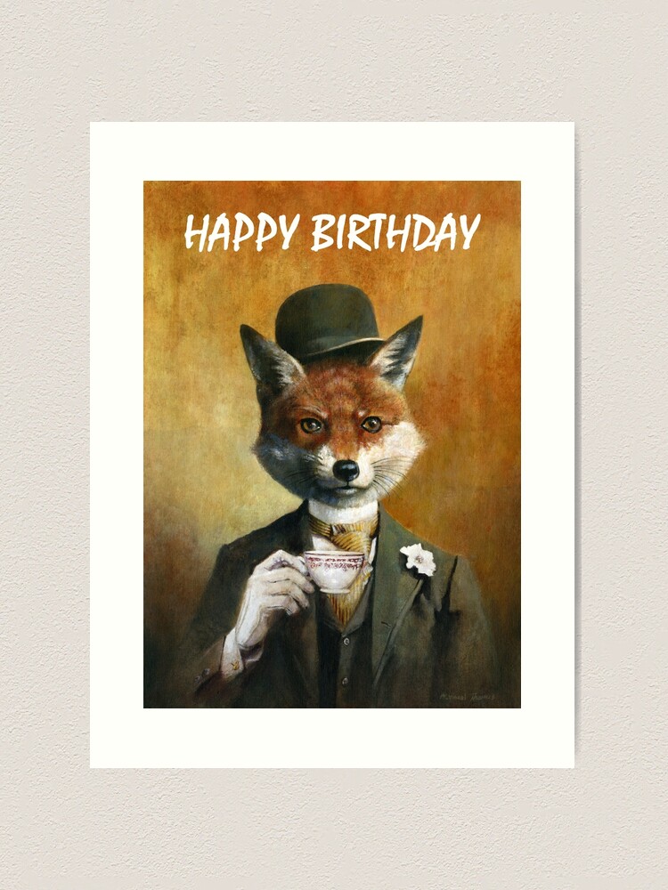 Happy Birthday Fox Memes MT04 Birthday Fox Greetings Card