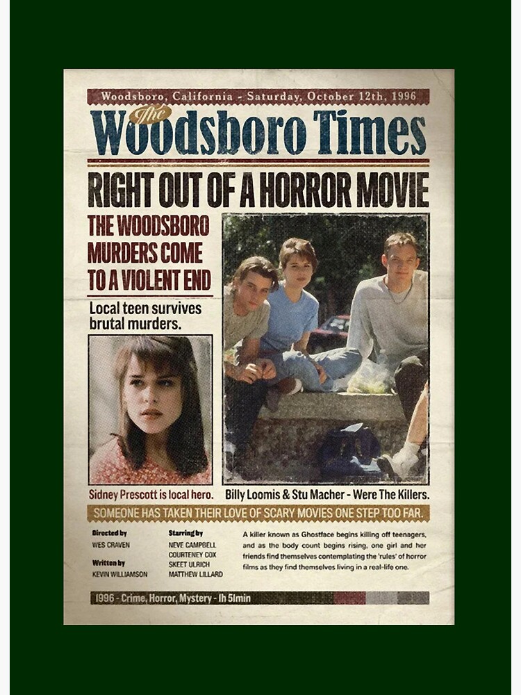 "Scream Woodsboro Newspaper" Art Board Print for Sale by BrookeTorley ...