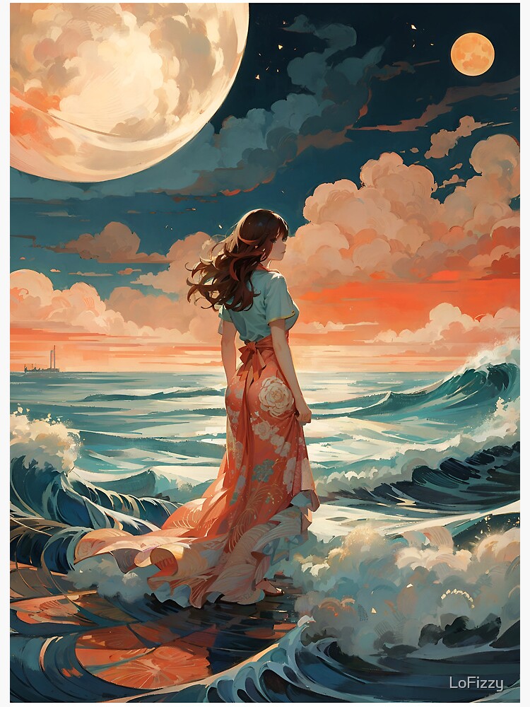 "Sirene of the Sea - A Dreamy Anime Artwork" Art Board Print for Sale ...