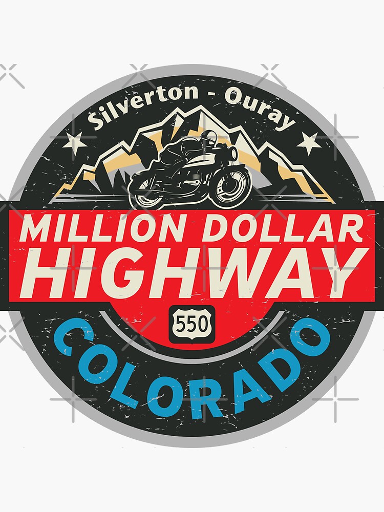 "Million Dollar Highway, Colorado" Sticker for Sale by studio838 ...