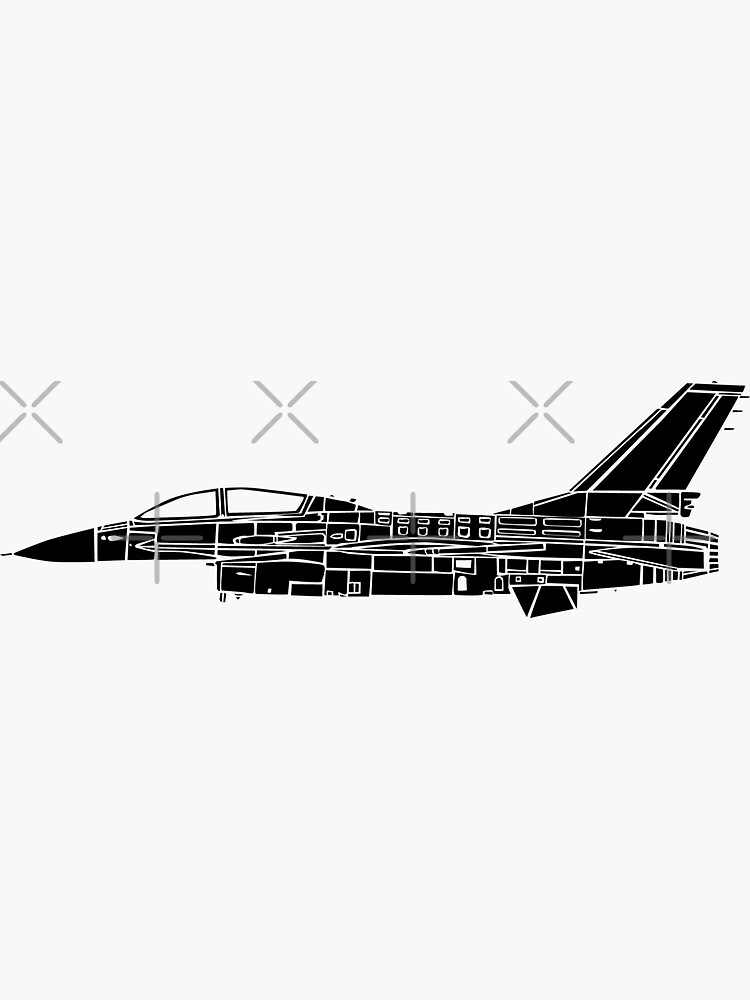 "F16 Fighting Falcon Fighter Jet" Sticker for Sale by bellavanceink ...