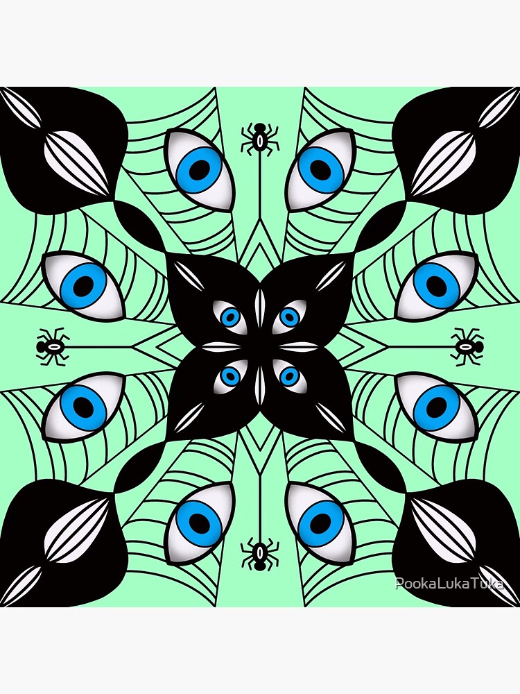 "Psychedelic Evil Eye Spider Web" Sticker for Sale by PookaLukaTuka ...