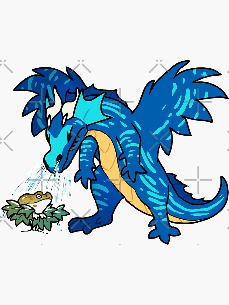 "Swordfish the dragon watering a frog" Sticker for Sale by Fishtrouts ...
