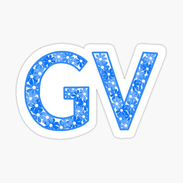 "Floral GV " Sticker for Sale by Collegethingz | Redbubble