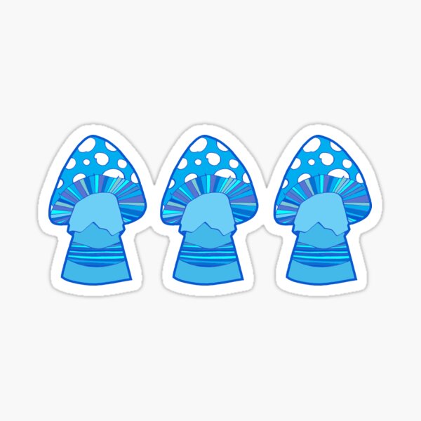 "Blue Mushrooms" Sticker for Sale by ogfx | Redbubble