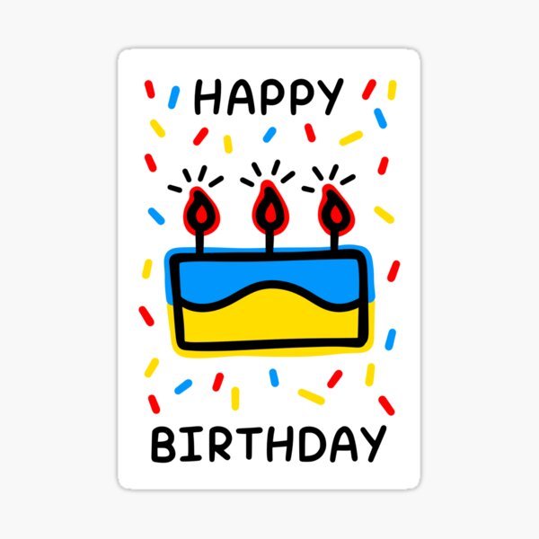 "Birthday Cake Doodle" Sticker for Sale by fergie-artwork | Redbubble