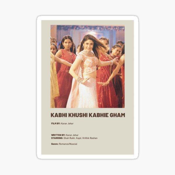 "Kabhi Khushi Kabhie Gham - minimalist movie " Sticker for Sale by elia ...