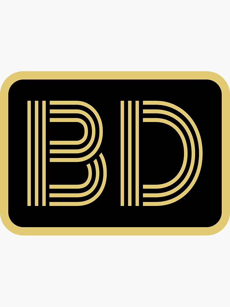 "BD Initials Gold Geometric Letters" Sticker for Sale by jeallan ...