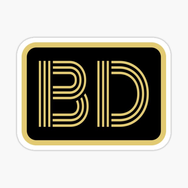 "BD Initials Gold Geometric Letters" Sticker for Sale by jeallan ...