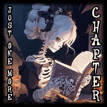 "Just One More Chapter Skeleton Book Reading" Sticker for Sale by ...