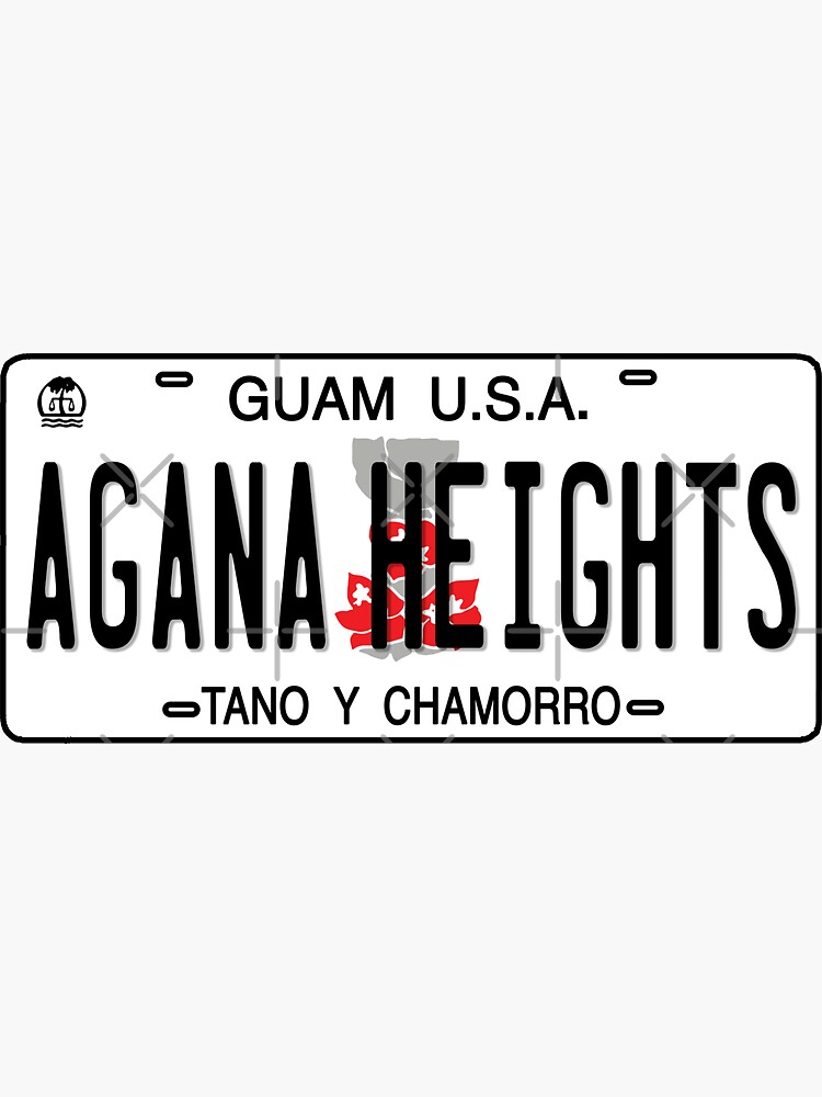"Agana Heights Guam License Plate" Sticker for Sale by BahayProduction ...