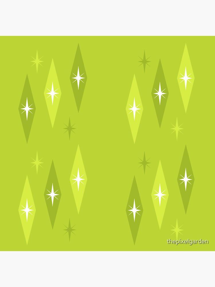 "Atomic 1950’s Diamonds Stars Chartreuse" Sticker for Sale by ...