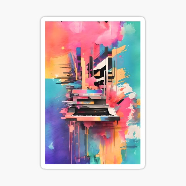 "80s Synth Wave Glitch" Sticker for Sale by Kyle Aungst | Redbubble