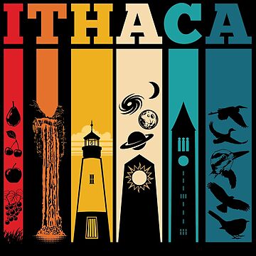 "Awesome Ithaca New York Retro design" Sticker for Sale by SunNoonPark ...