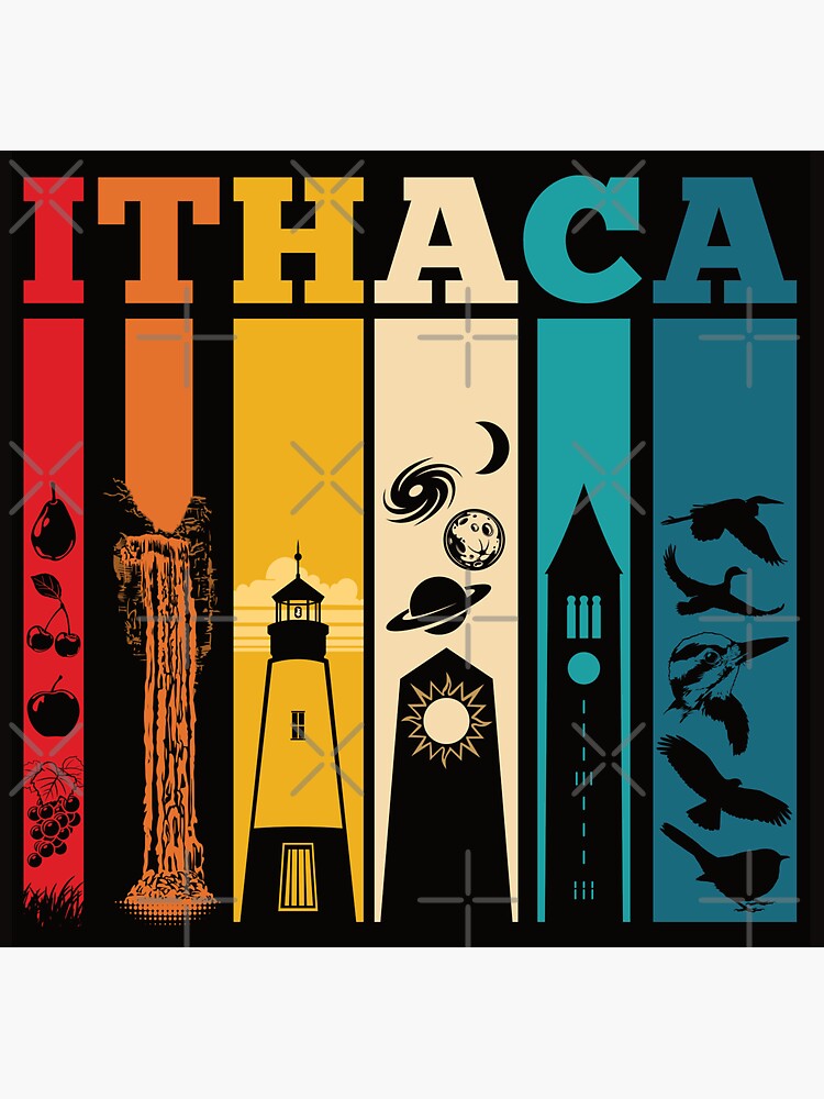 "Awesome Ithaca New York Retro design" Sticker for Sale by SunNoonPark ...