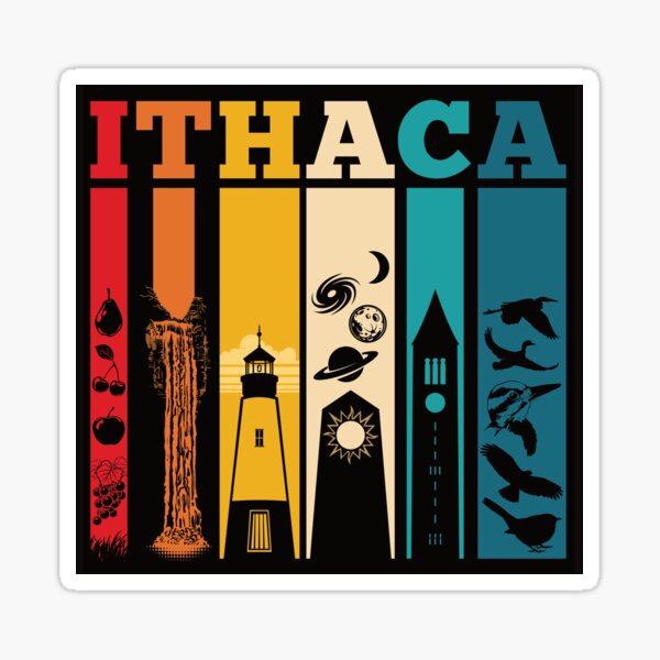 "Awesome Ithaca New York Retro design" Sticker for Sale by SunNoonPark ...