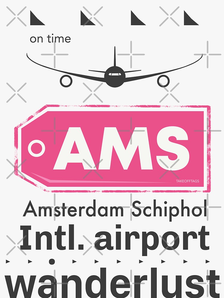 "Schiphol Amsterdam airport AMS" Sticker for Sale by Aviators | Redbubble